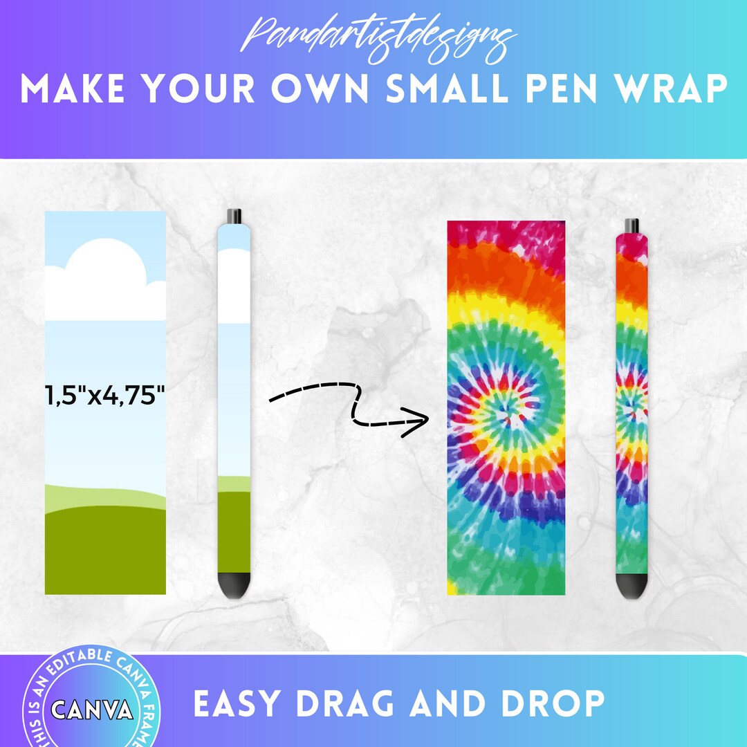 Design Your Own Small Pen Wrap on Canva With Easy Drag and Drop 1.5x4 ...