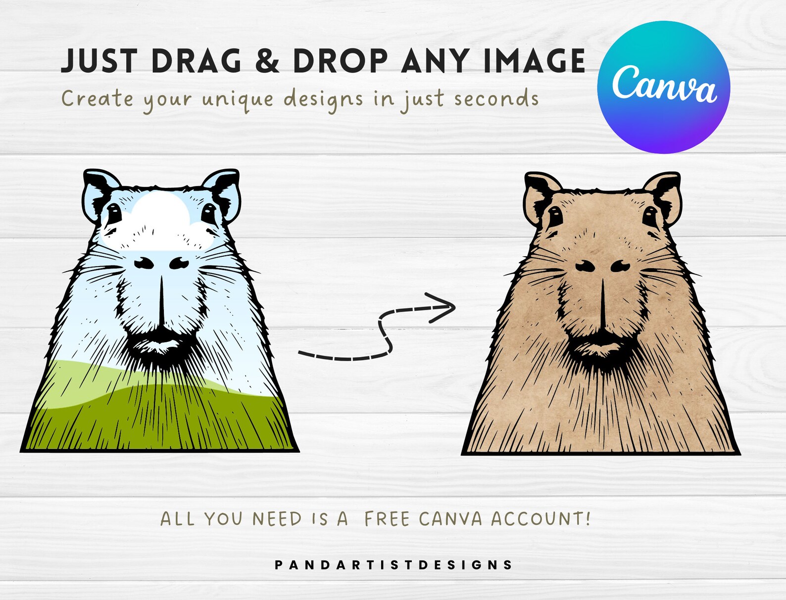 Design Your Own Capybara on Canva - Australian Cute Animals CANVA Frame ...