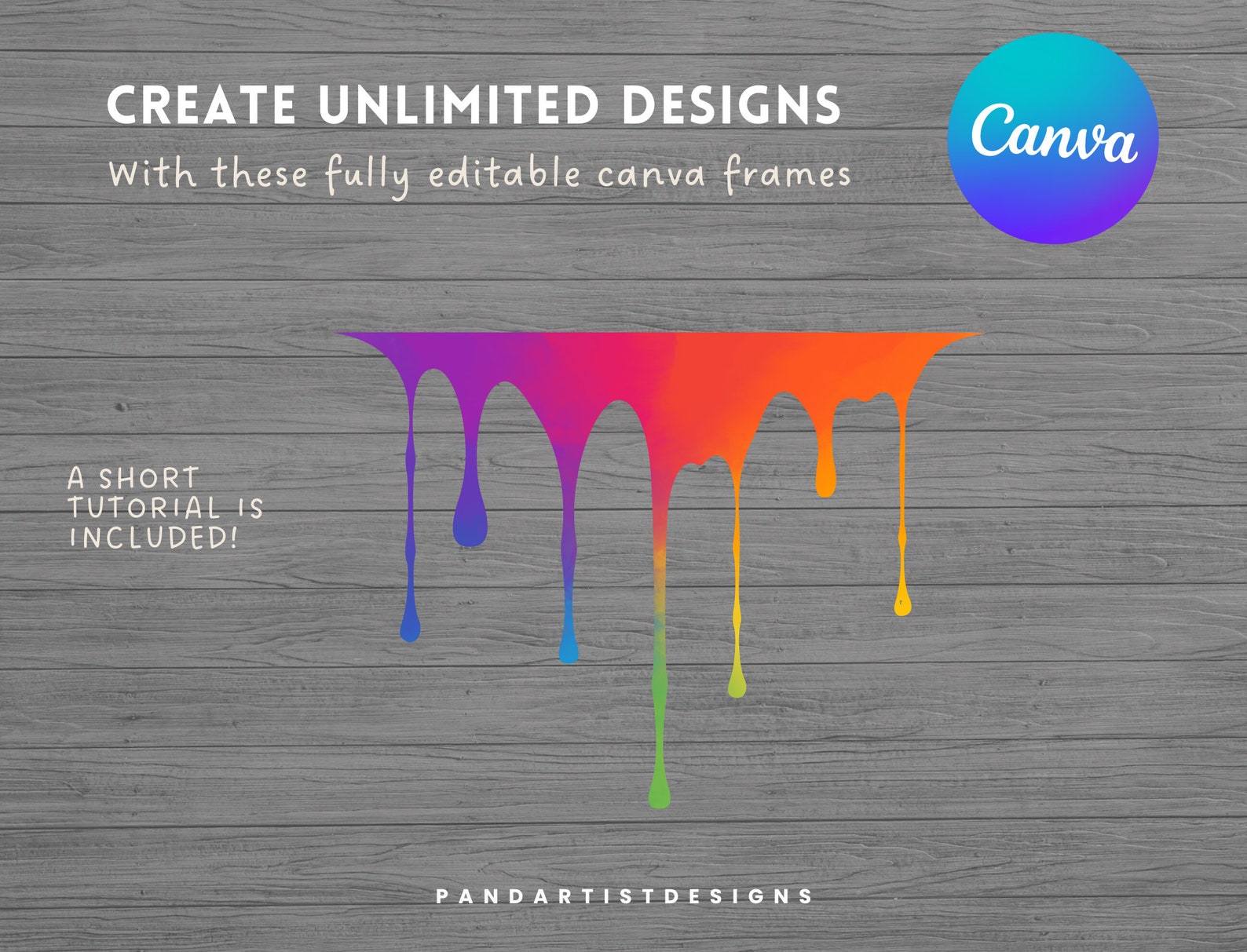 Fill Your Own Dripping Shape Design on Canva Drips CANVA Frame Bundle ...