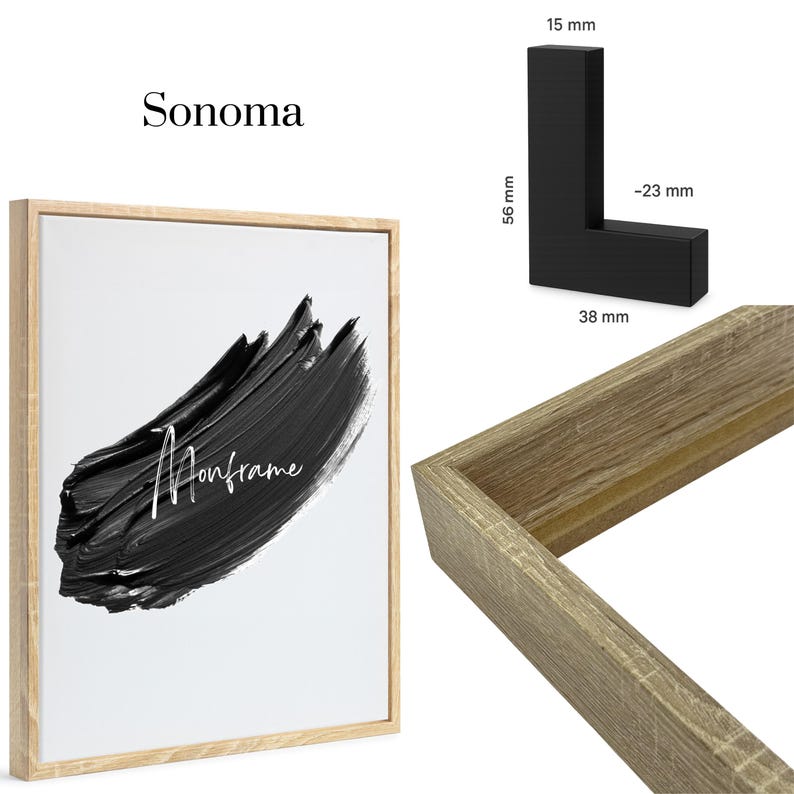 XXL Shadow Gap Frame for Canvas Pictures up to 40 Mm Deep – in ...