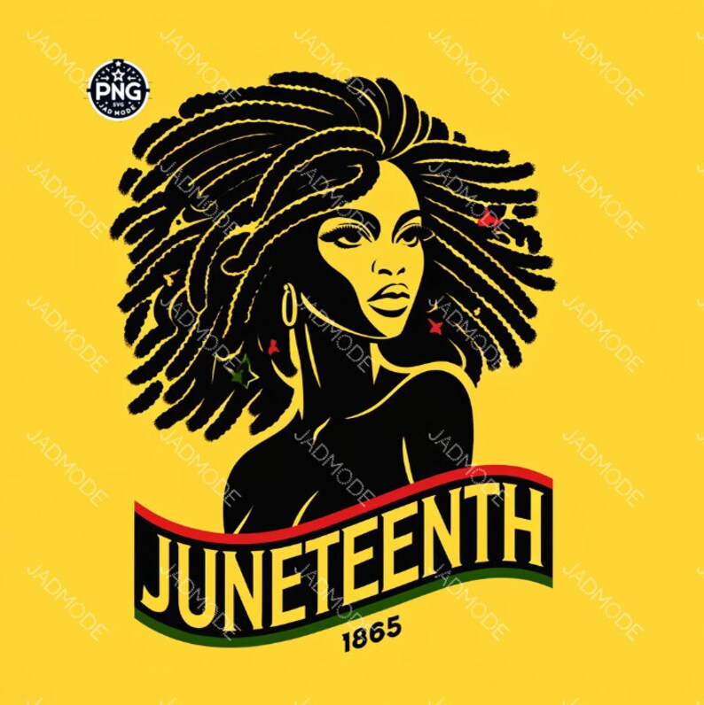 Juneteenth 1865 SVG PNG | Beautiful Black Woman With Dreadlocks ...