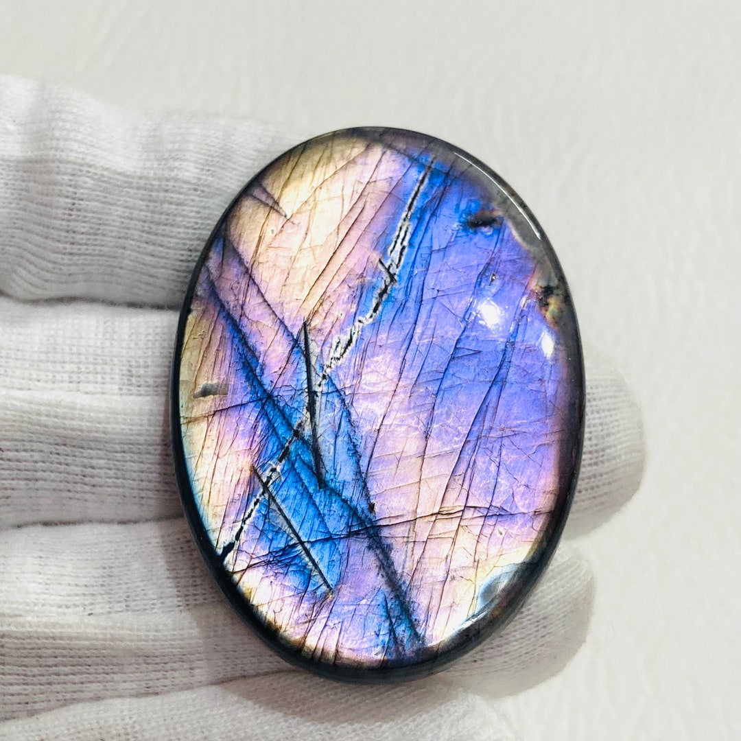 Very Rare Quality Labradorite Gemstone Cabochon Size 49x38x5 Mm ...