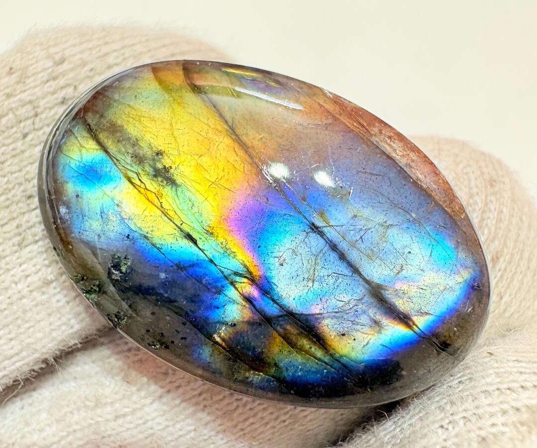 Large Full Sky Blue Fire Flashy Labradorite Cabochon Gemstone Size 27 ...