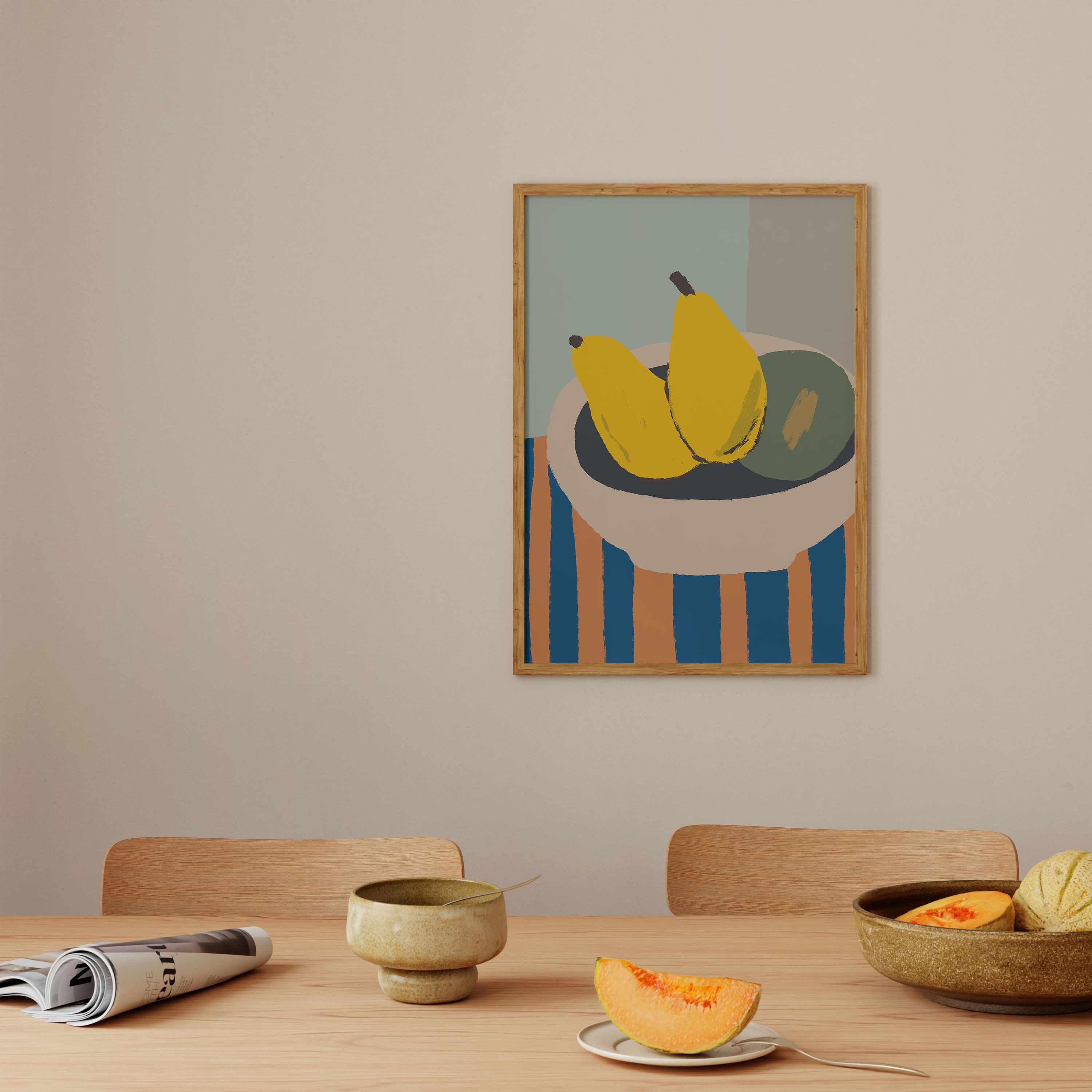 Contemporary Art Still Life Fruit in a Bowl Poster. Beautiful Print ...