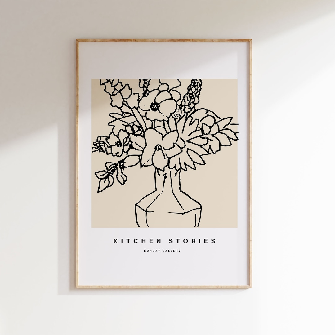 Flower Poster Art Print Kitchen Wall Decoration Dining Room Mural ...