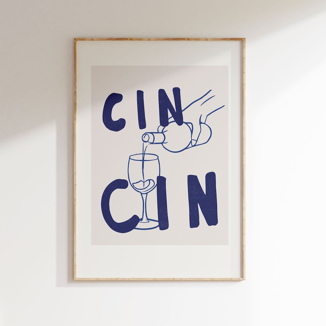 Cin Cin Art Print Wall Picture Bar Kitchen Wall Decoration Dining Room ...