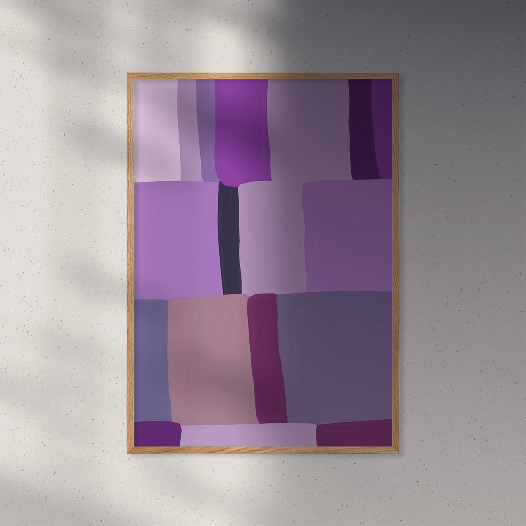 PURPLE SQUARES Design Poster Poster Bedroom Poster Living Room Poster ...