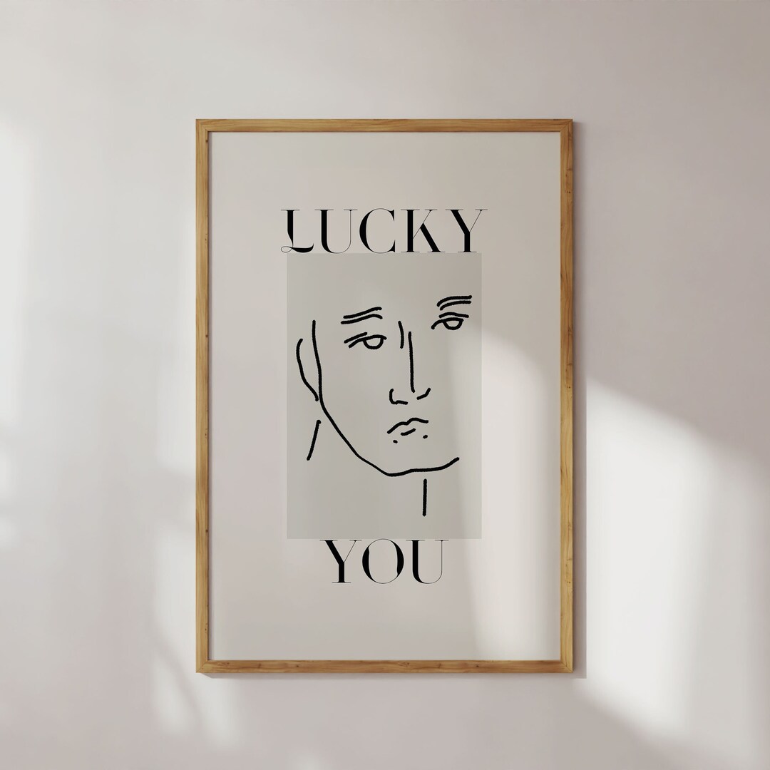 Skeptical Face Line Art Poster Funny Saying Print. Art Print Beige Grey ...