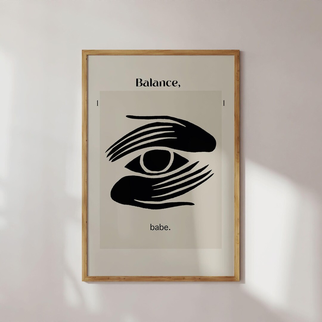 Modern Balance Poster. Hands + Eye Motif. Contemporary Art Print ...