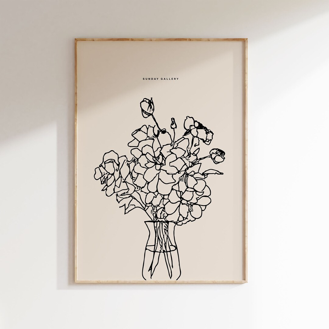 Flower Poster Art Print Kitchen Wall Decoration Dining Room Mural ...