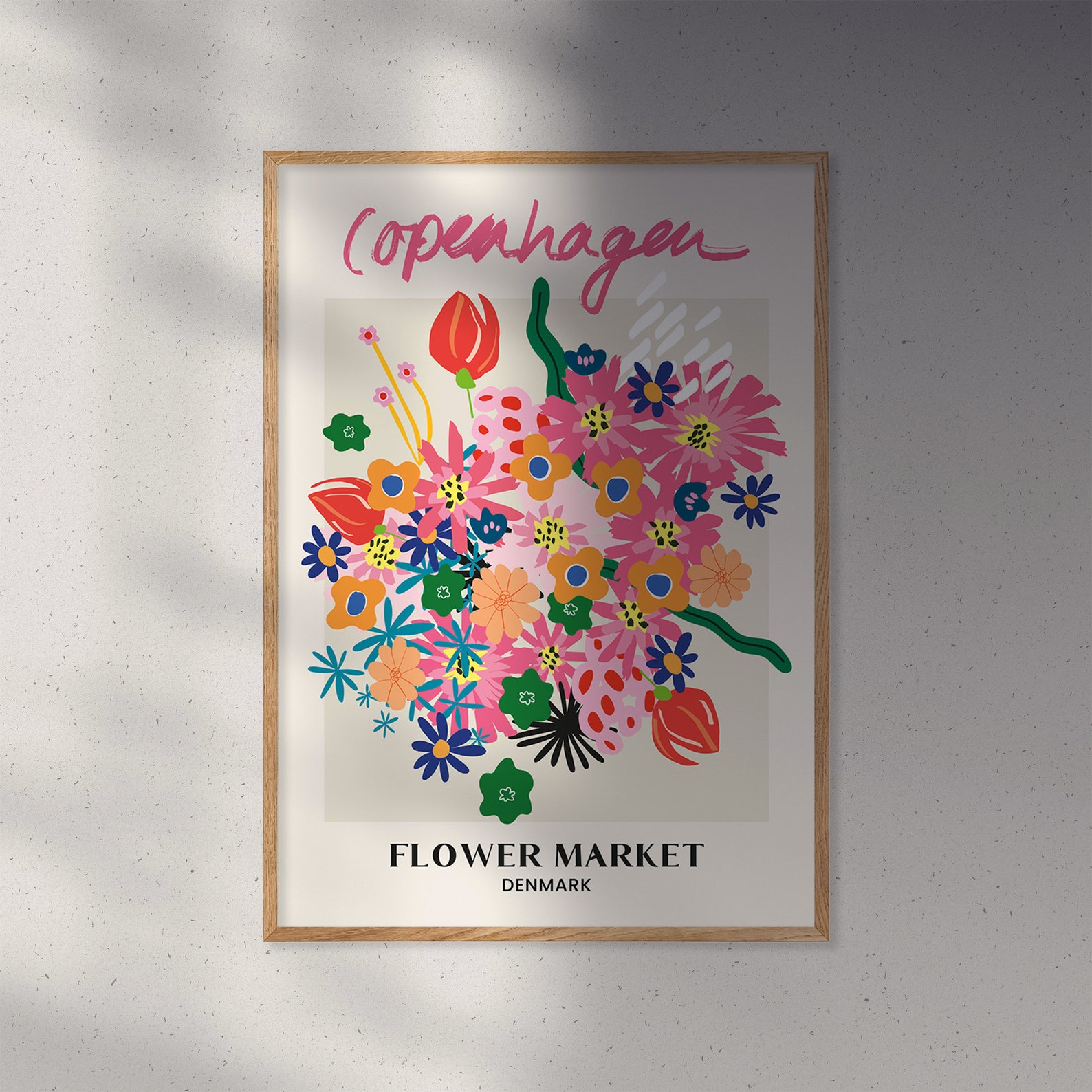 COPENHAGEN FLOWER MARKET Design Poster Flower Market Poster Living Room ...
