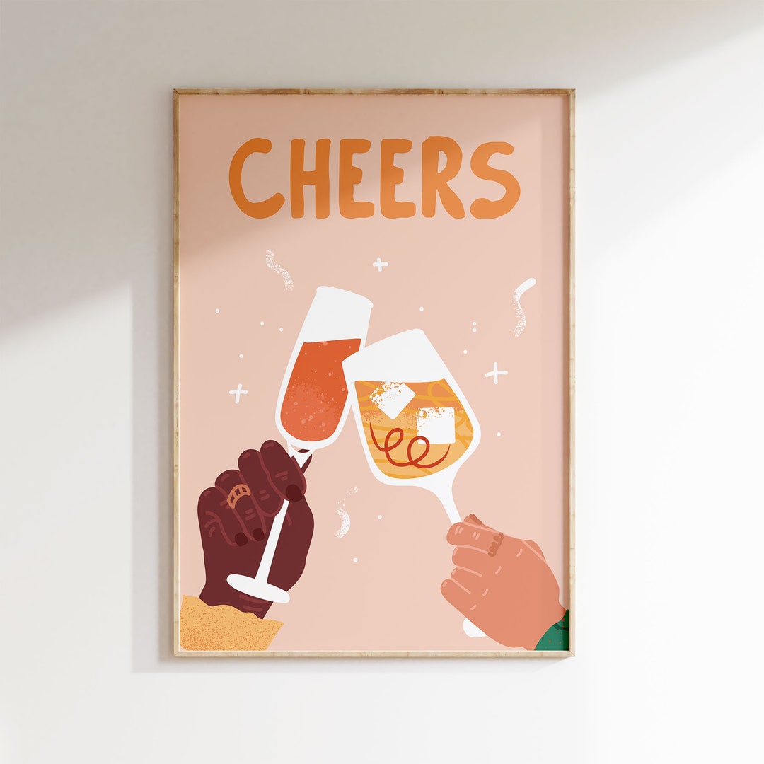 Cheers Poster Art Print Kitchen Wall Decoration Dining Room Mural ...
