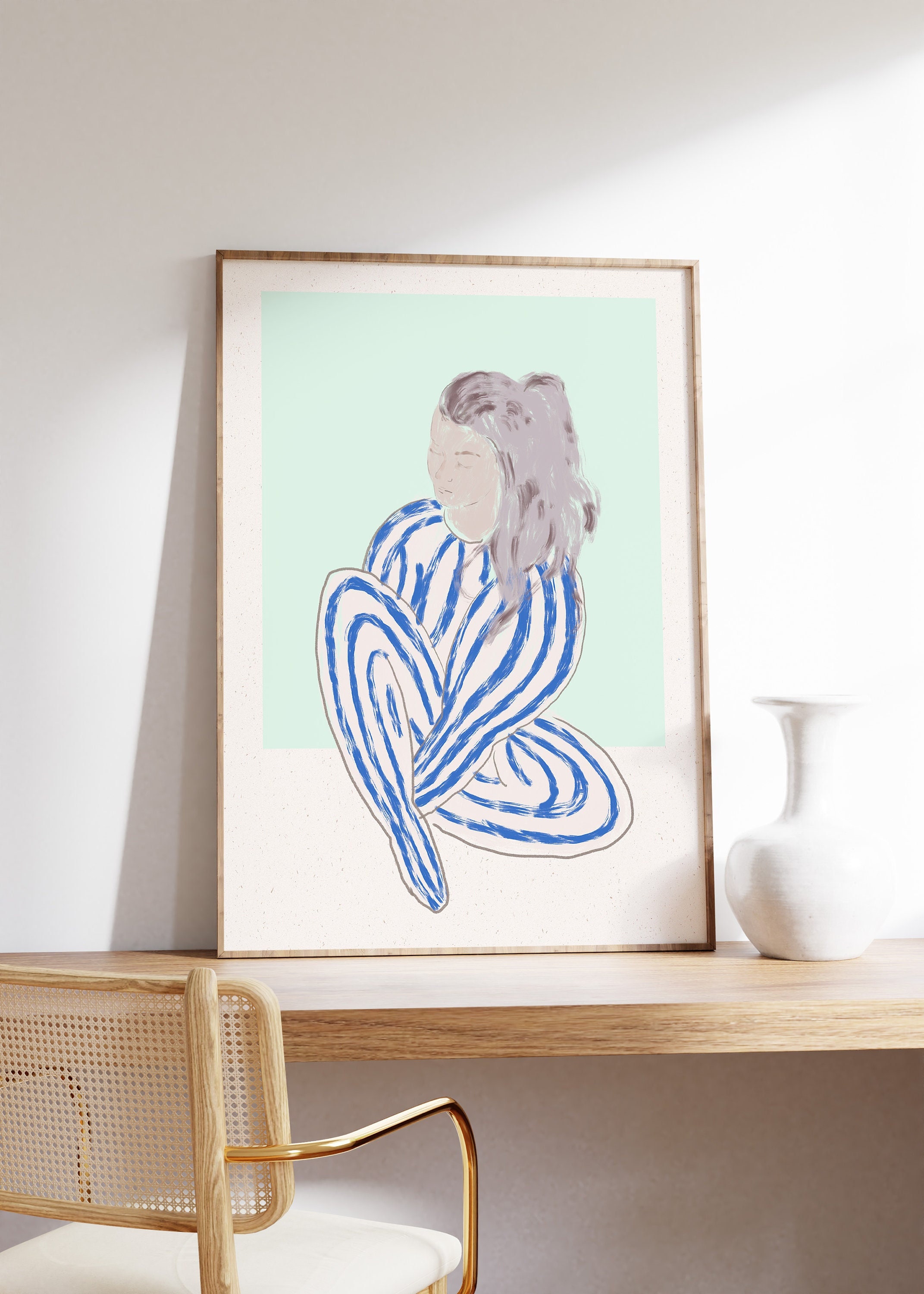 GIRL Design Poster Illustration Posters Poster Living Room Trend Woman ...