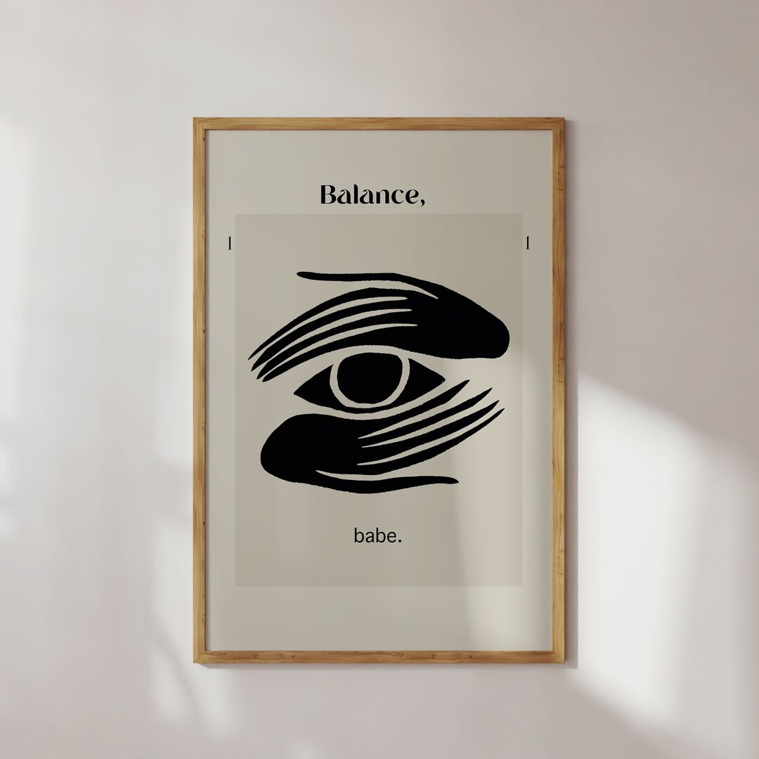 Modern Balance Poster. Hands Eye Motif. Contemporary Art Print ...