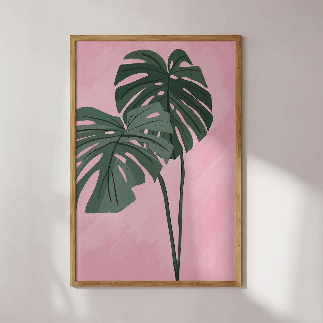 Contemporary Art Monstera Trend Poster. Mid Century Modern. Great Wall ...