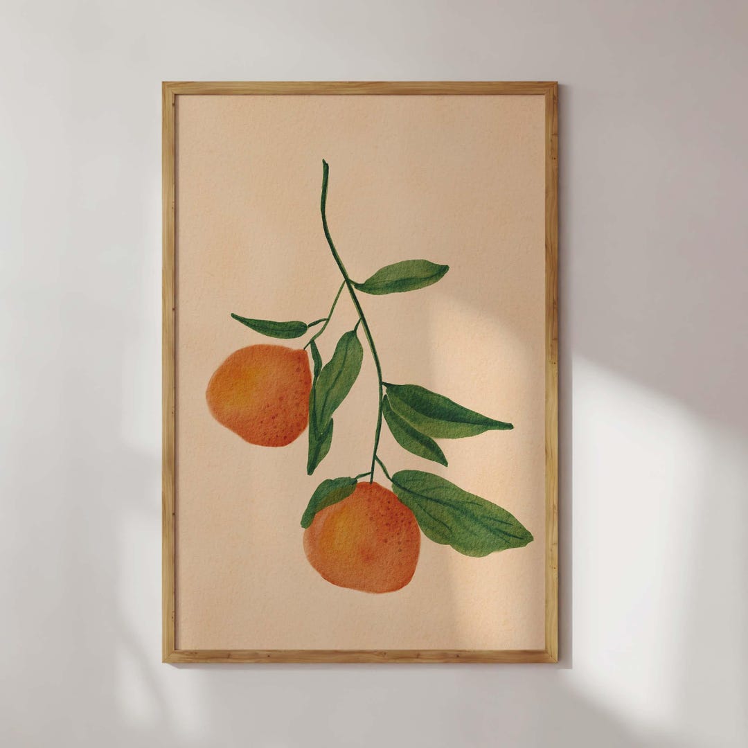 Contemporary Art Orange Poster. Fresh and Modern Art Print for the ...