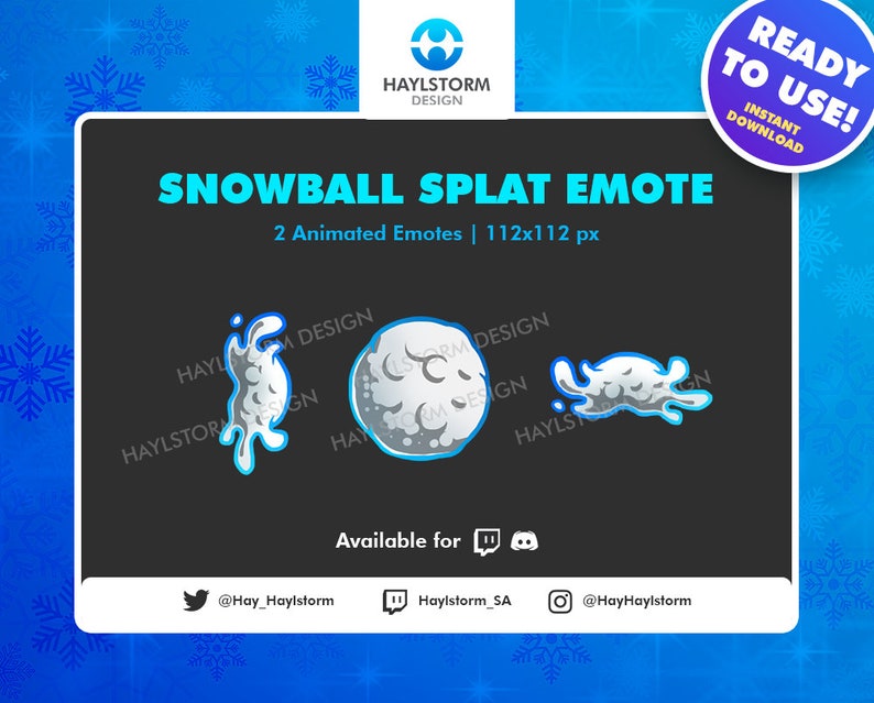 ANIMATED Snowball Emotes for Twitch or Discord 2 Pack - Etsy