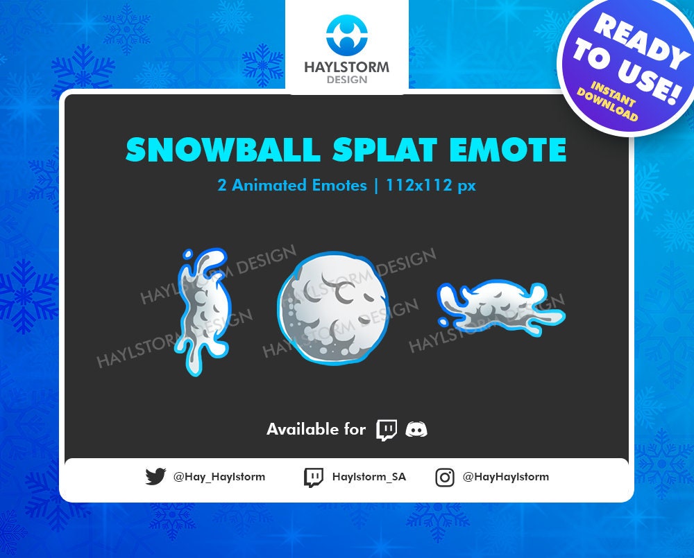 ANIMATED Snowball Emotes for Twitch or Discord 2 Pack - Etsy