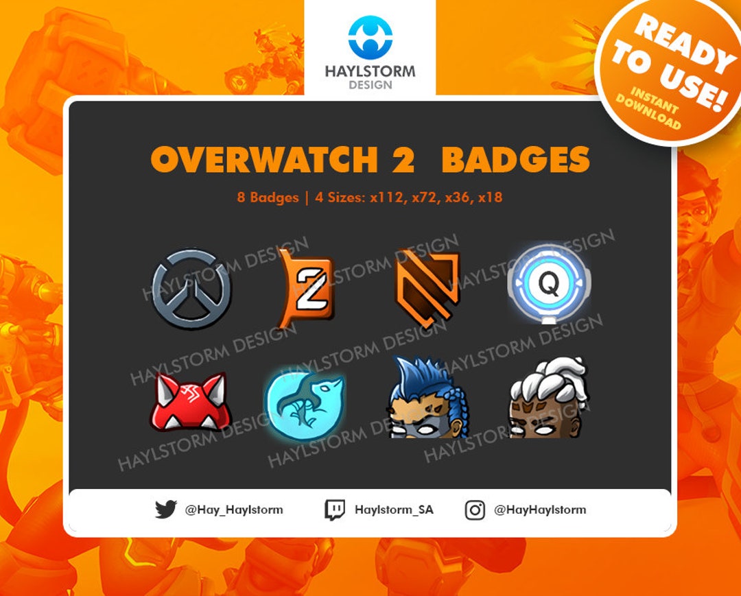 OVERWATCH 2 Twitch (or Discord) Bit / Sub Badges or Emotes | 8 Pack - Etsy