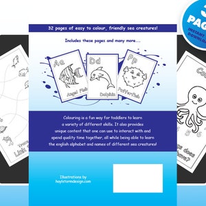 32 A-Z Sea Creatures Colouring Pages Activity Pages for Toddlers, Play ...