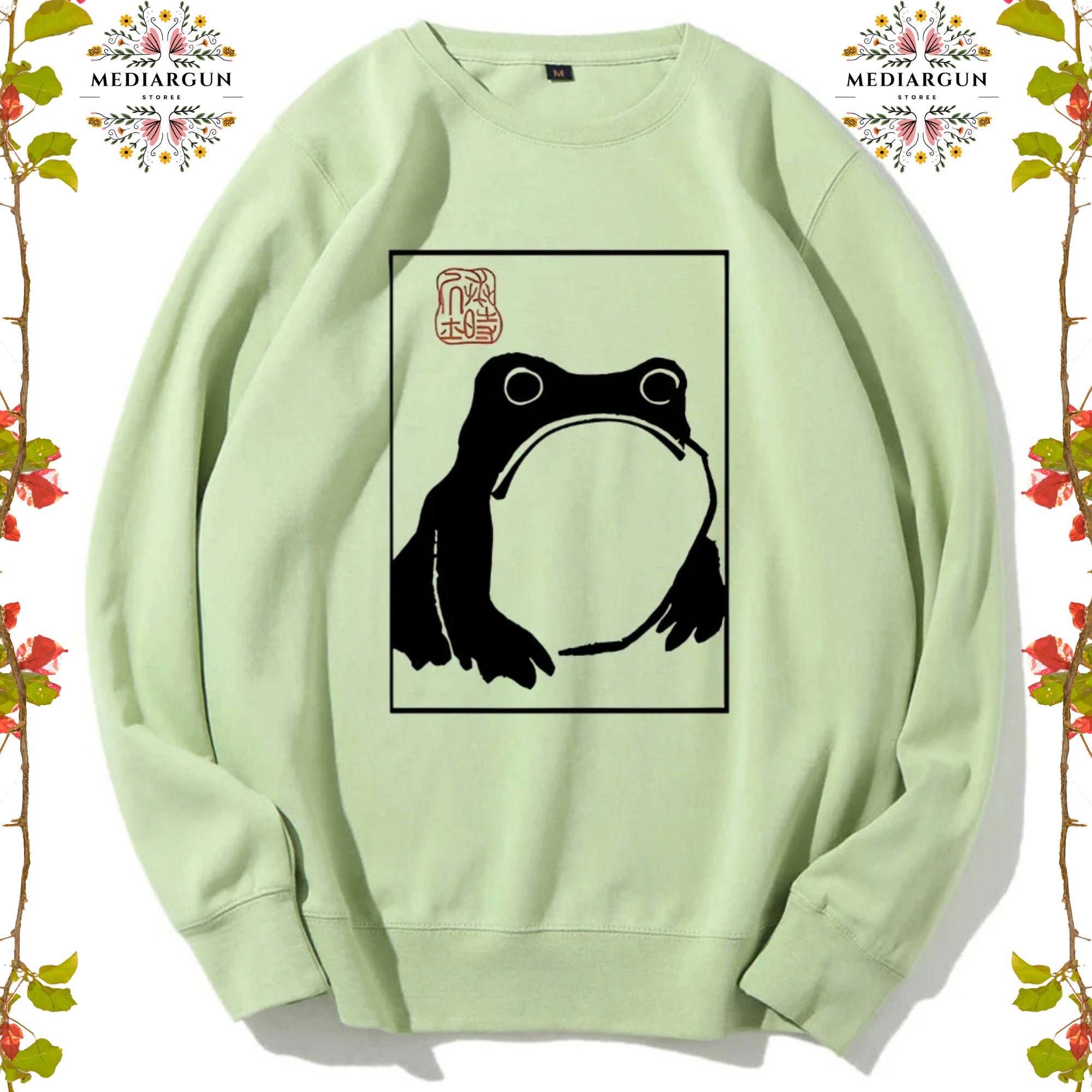 Japanese Aesthetic By Matsumoto Hoji Unimpressed Frog Sweatshirt