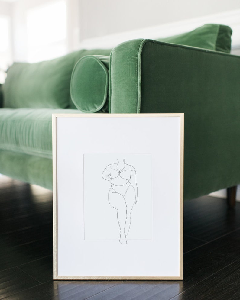Female Body Drawing Sexy Line Art Curvy Woman Art Sexy Etsy