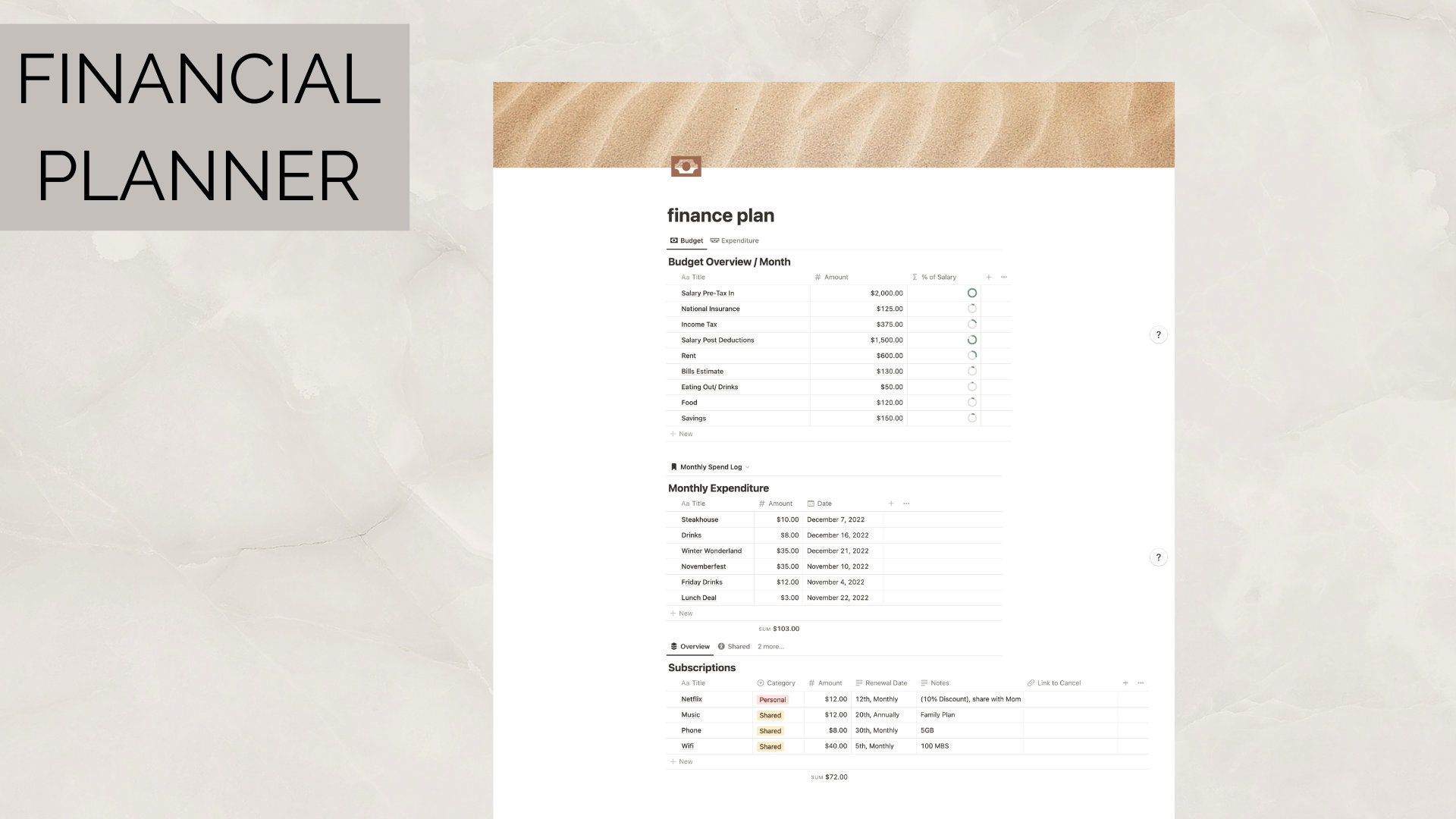 Notion Template, Personal Planner, Notion Dashboard, Digital Notion ...