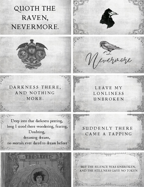 Poe the Raven Quotes Printable Junk Journal Words and - Etsy