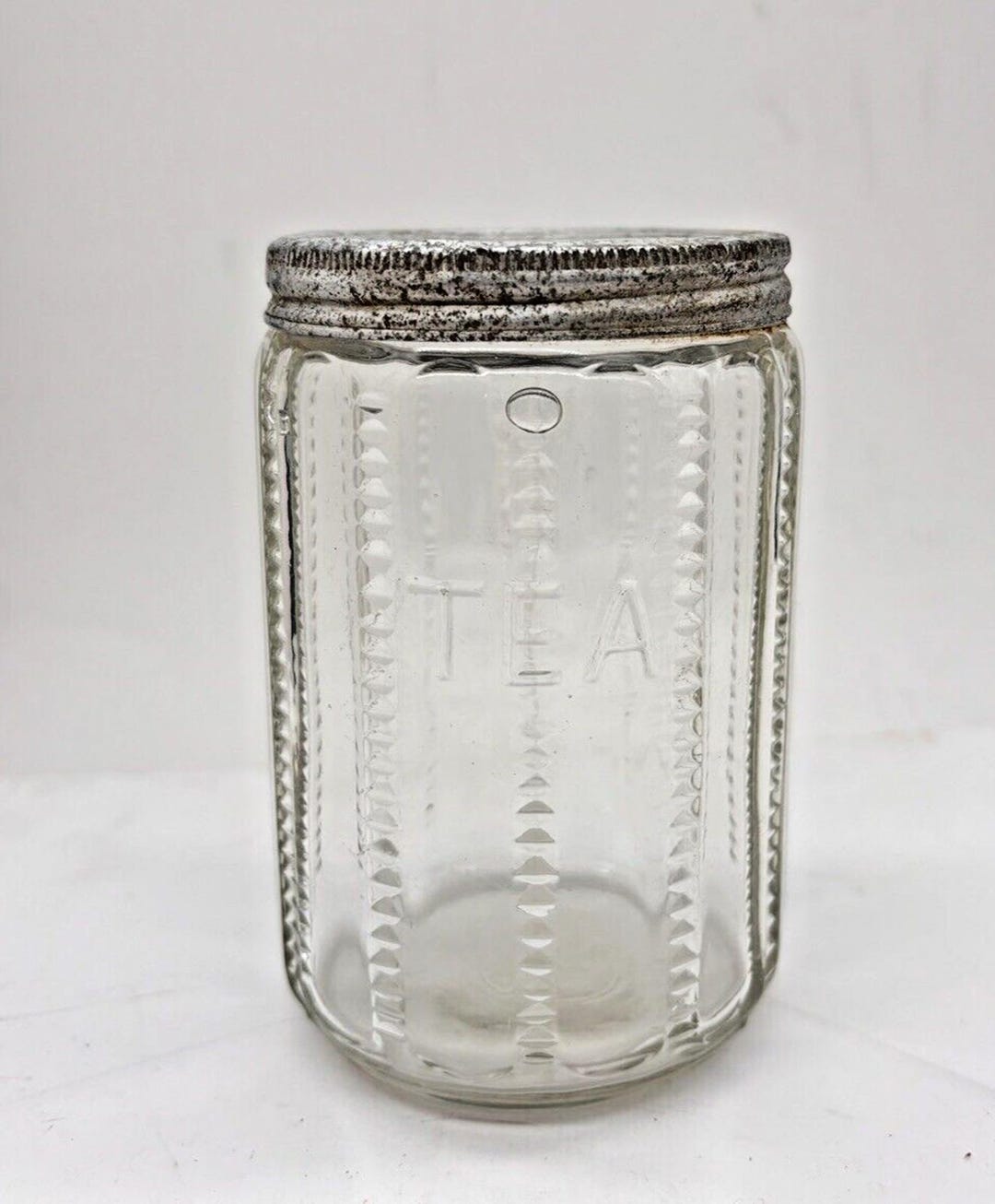 Vintage Hoosier /sellers Kitchen Cabinet TEA Jar ZIPPER Pattern Sneath Glass - Etsy