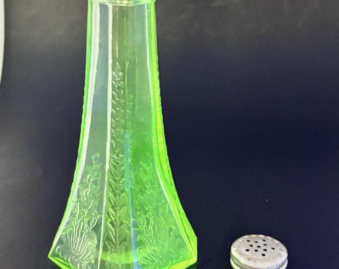 Vaseline Uranium Green Depression Glass Anchor Hocking Shaker Princess ...