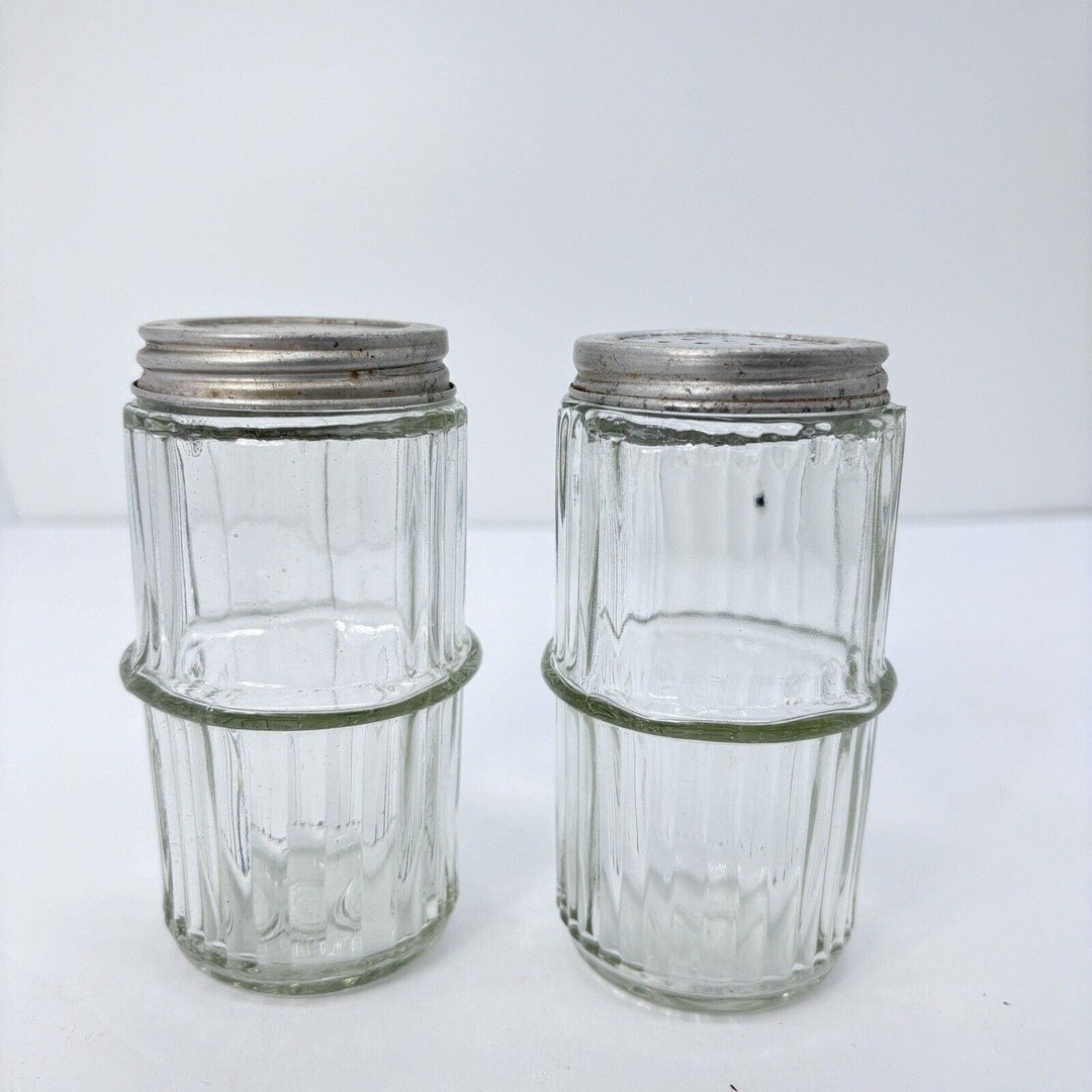Vtg 1920s Hoosier Kitchen Cabinet Glass Spice Jars Missions Pattern W ...
