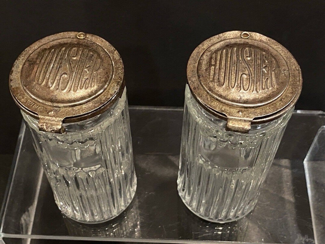 Two RARE Vintage Embossed HOOSIER Kitchen Cabinet Ribbed Swing Lids ...