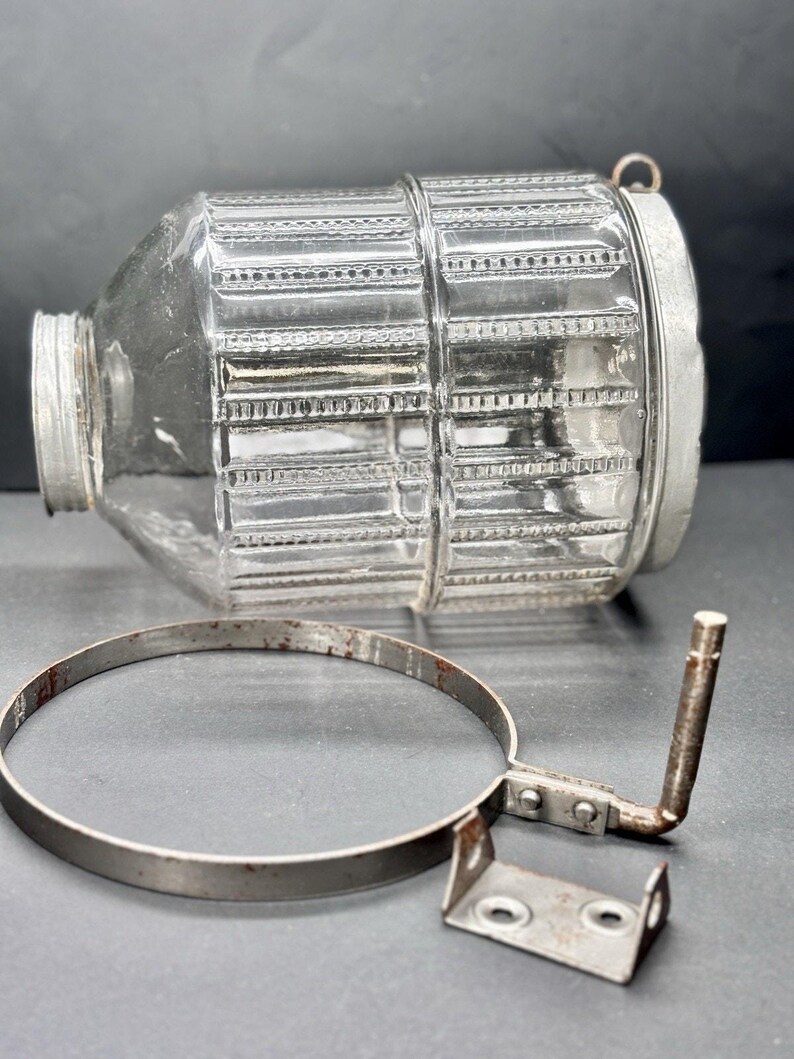 Hoosier Kitchen Cabinet Zipper Pattern Glass Swing-out Sugar Jar ...