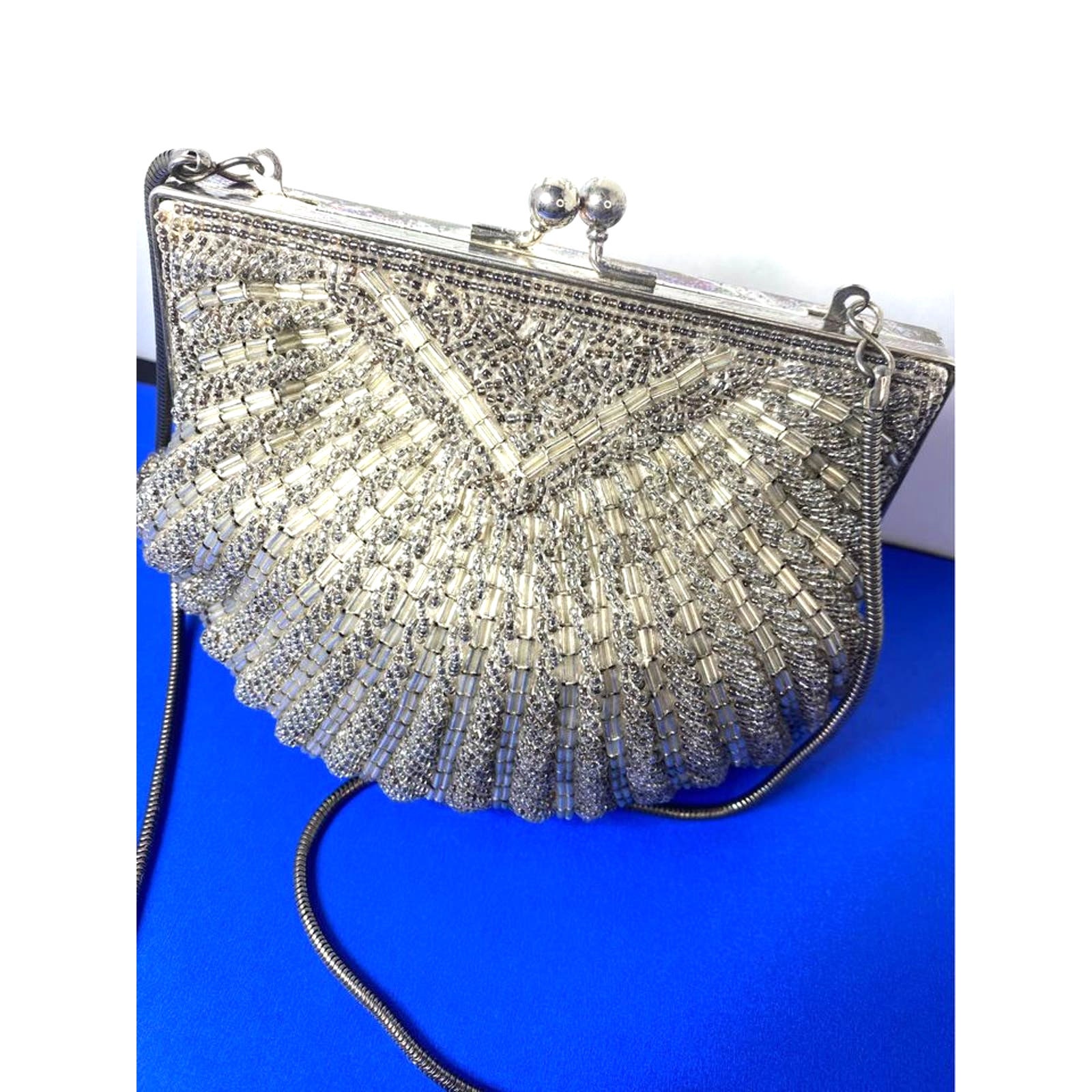 Vintage Glass Beaded Clamshell Retro Evening Bag/purse - Etsy