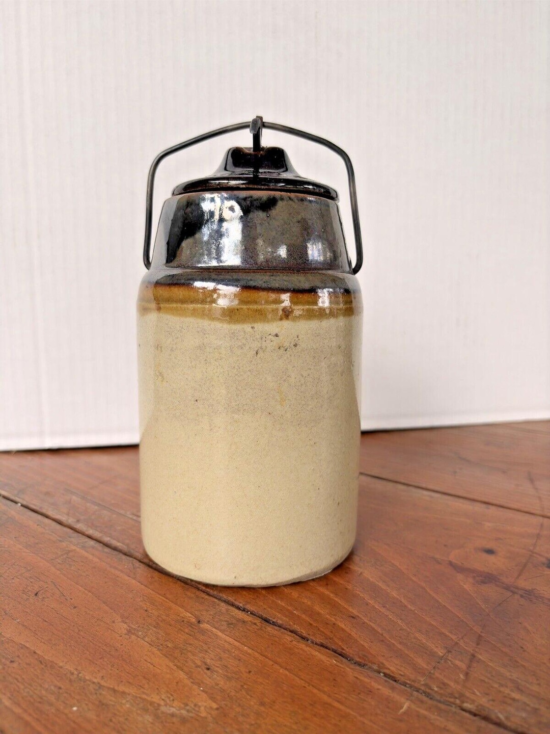 Antique WEIR Stoneware Canning Jar, 1892 Wire Bail Fruit Jar, Rustic ...