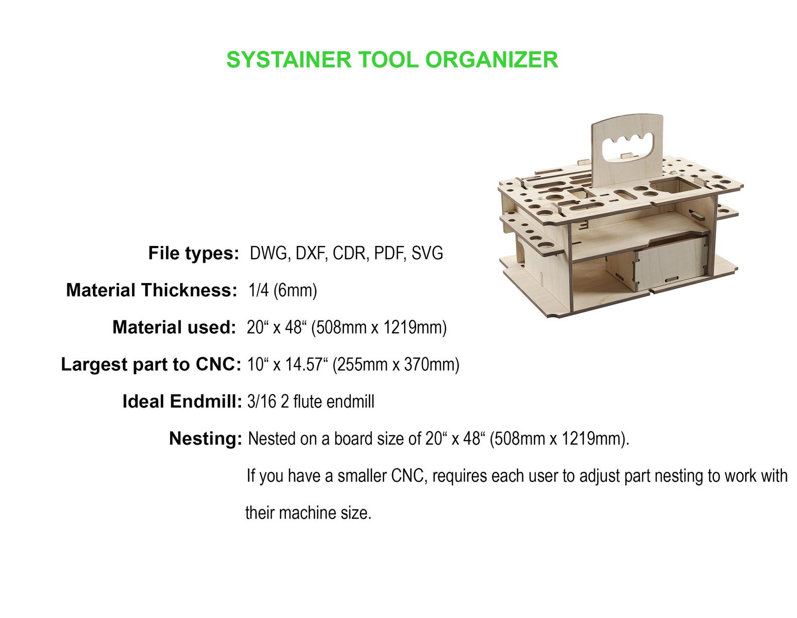 CNC Fräser Dateien: Festool Systainer Tool Organizer (Digitaler ...