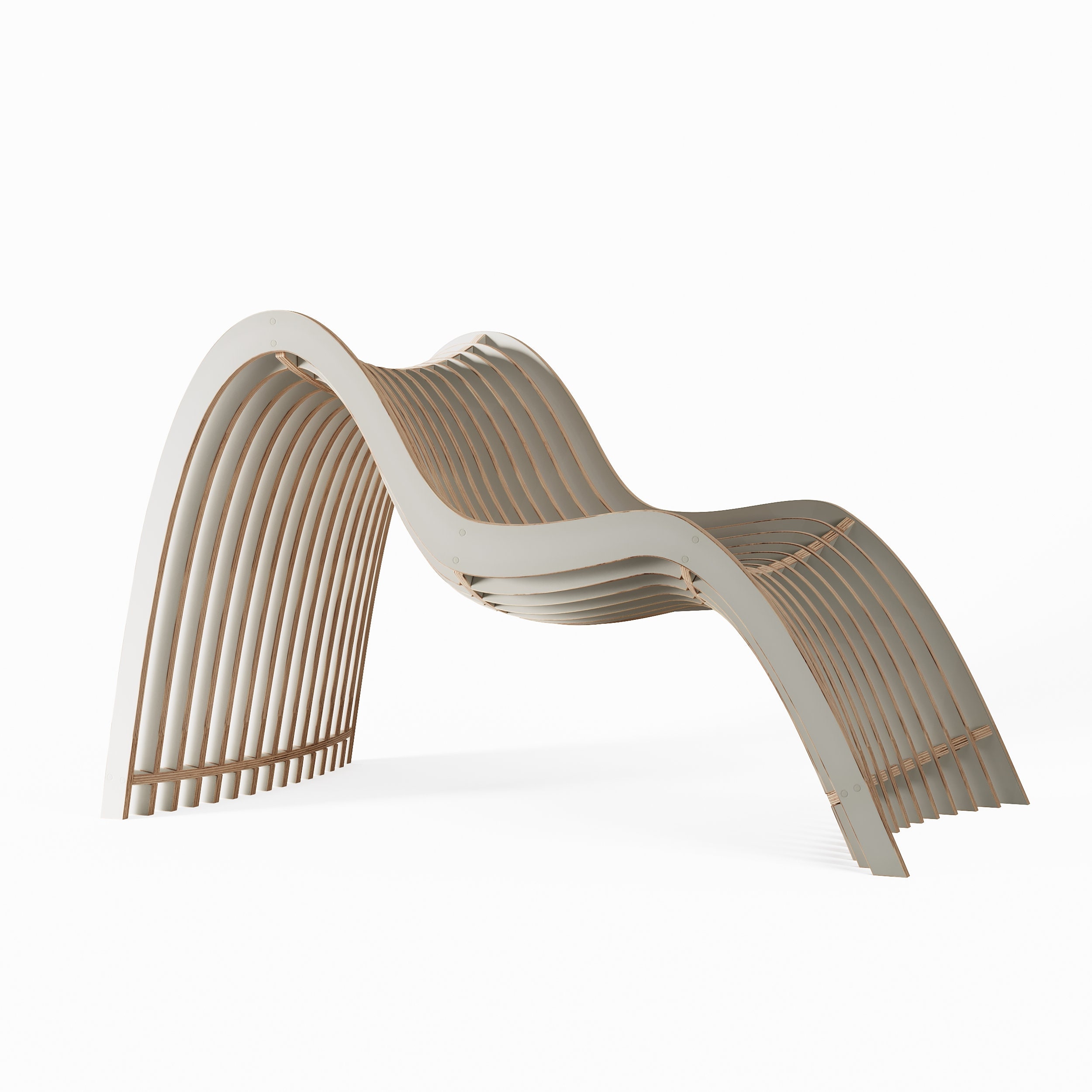 Parametric Design Wavy Wooden Furniture, Plywood Lounge Chair CNC Files ...