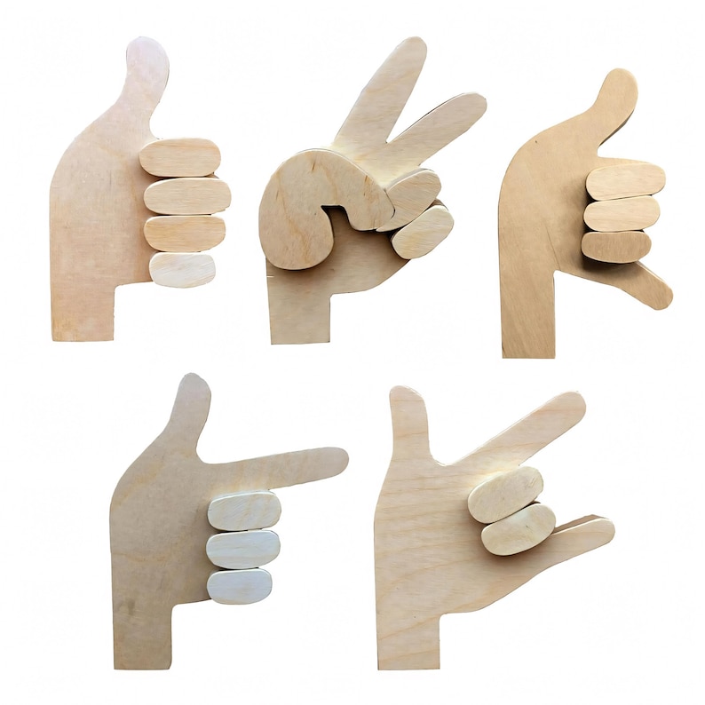 Wooden Hand Gesture Wall Hooks – Laser Cut Vector Files (digital ...
