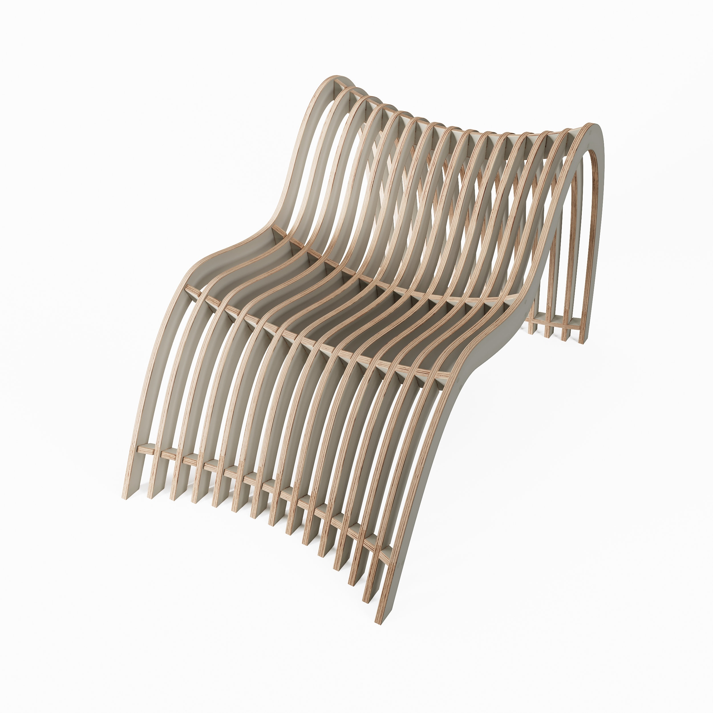 Parametric Design Wavy Wooden Furniture, Plywood Lounge Chair CNC Files ...