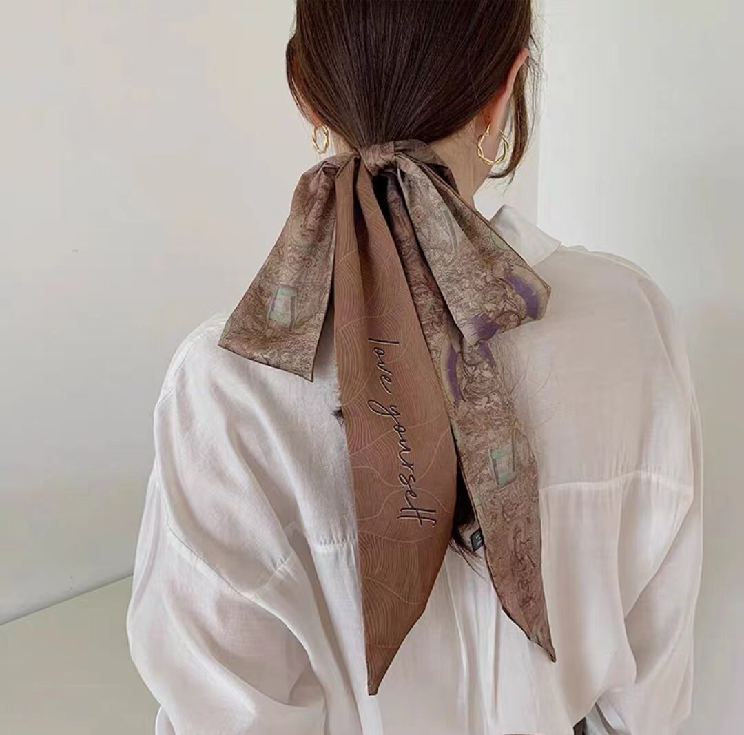 Silk Hippie Boho Bandana, Square Head Scarf, Bohemian Hair Wrap - Etsy