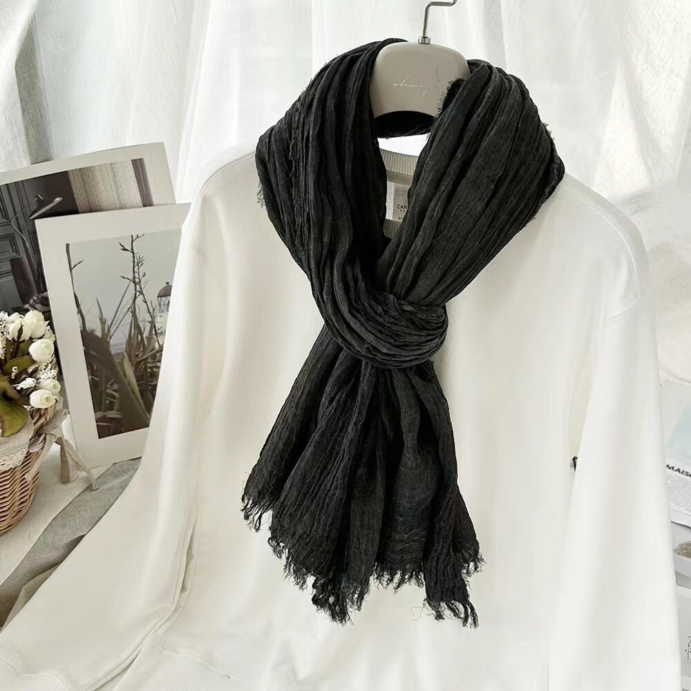 100% Natural Soft Cotton Scarf, Lightweight Pure Cotton Scarves in 15 ...