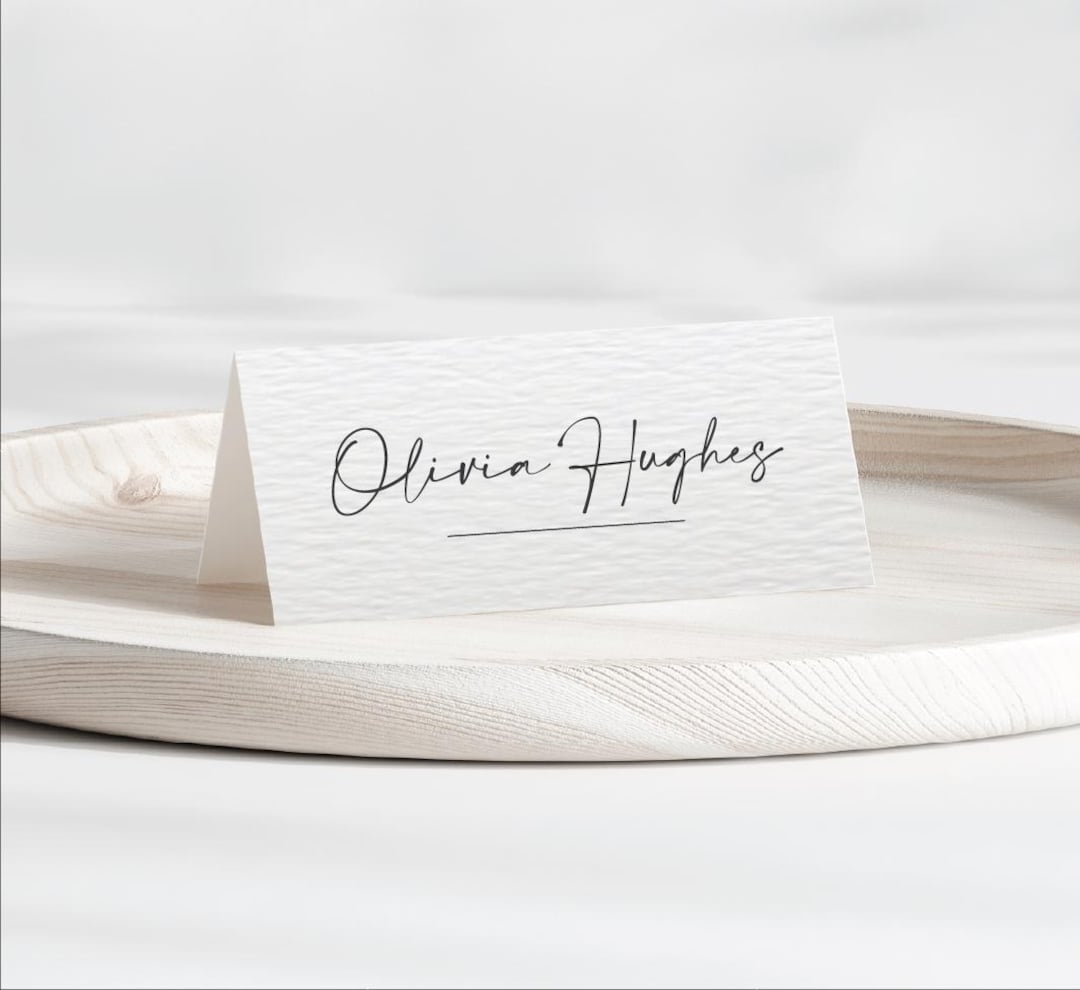 Personalised Folded Place Cards Wedding Seating Place Names Minimalist ...