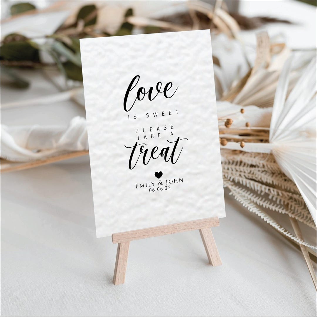 Personalised Wedding Favors Sign, Love is Sweet Treat Sign - Etsy