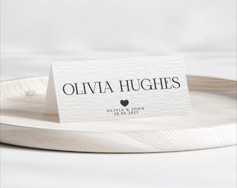 Printed Name Place Cards | Personalised Wedding Seating Place Names ...