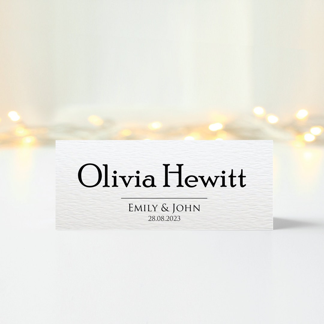 Personalised Folded Place Cards Custom Elegant Wedding Seating Place ...