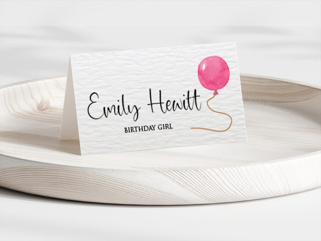 Custom Folded Place Cards for Birthday Party, Personalised Birthday ...