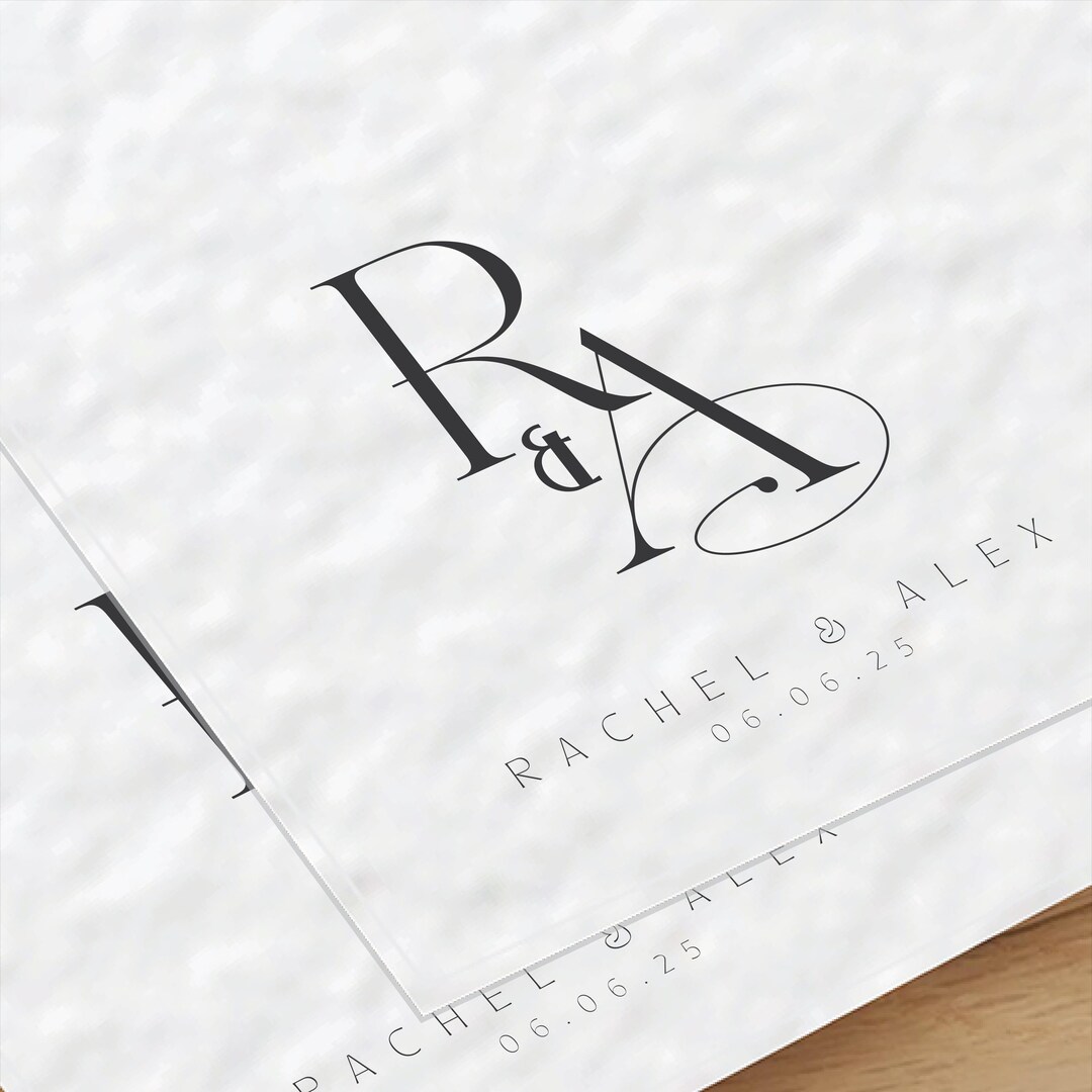 Custom Wedding Monogram With Initials, Personalised Couple Logo for ...