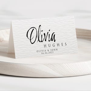 Custom Folded Place Cards With Different Fonts Folded Wedding Seating ...