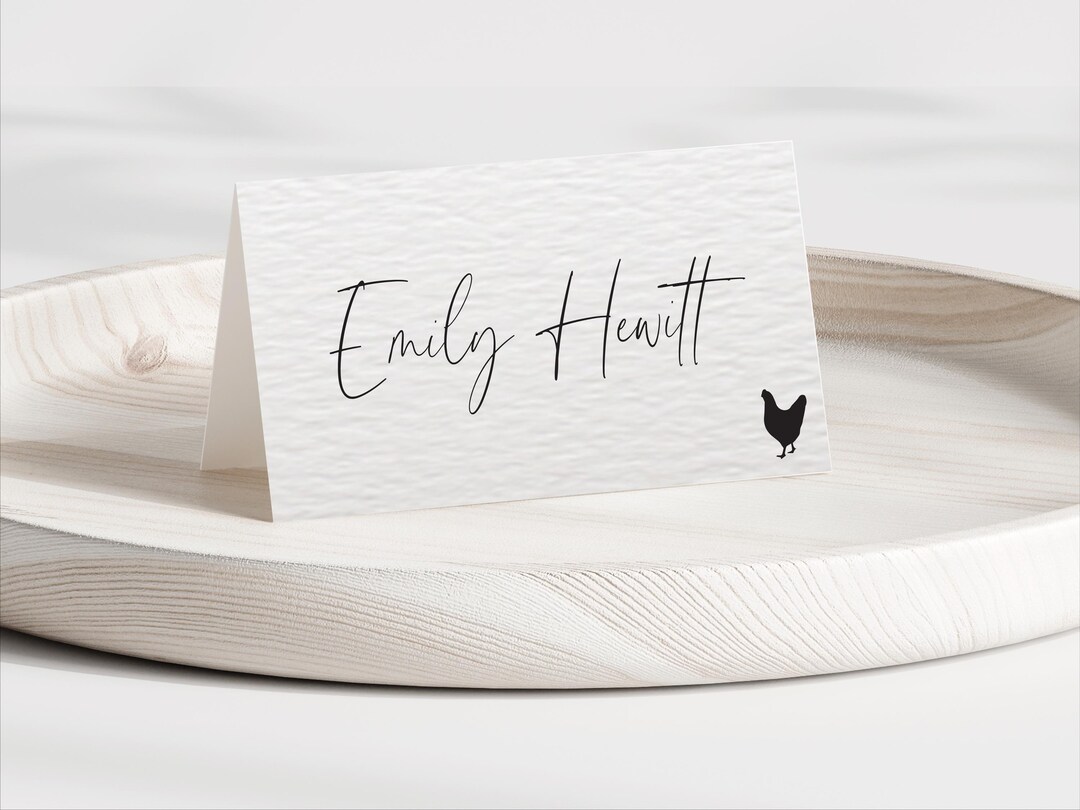 Custom Folded Place Cards With Food Icons Personalised Wedding Seating ...