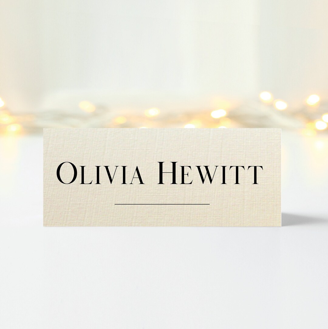 IVORY Custom Folded Place Cards Personalised Wedding Seating Place ...
